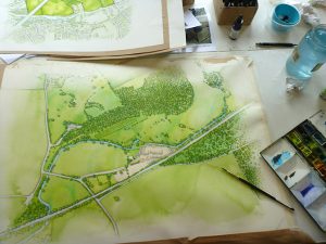 Landscapes, a map, and an otter - Lizzie Harper