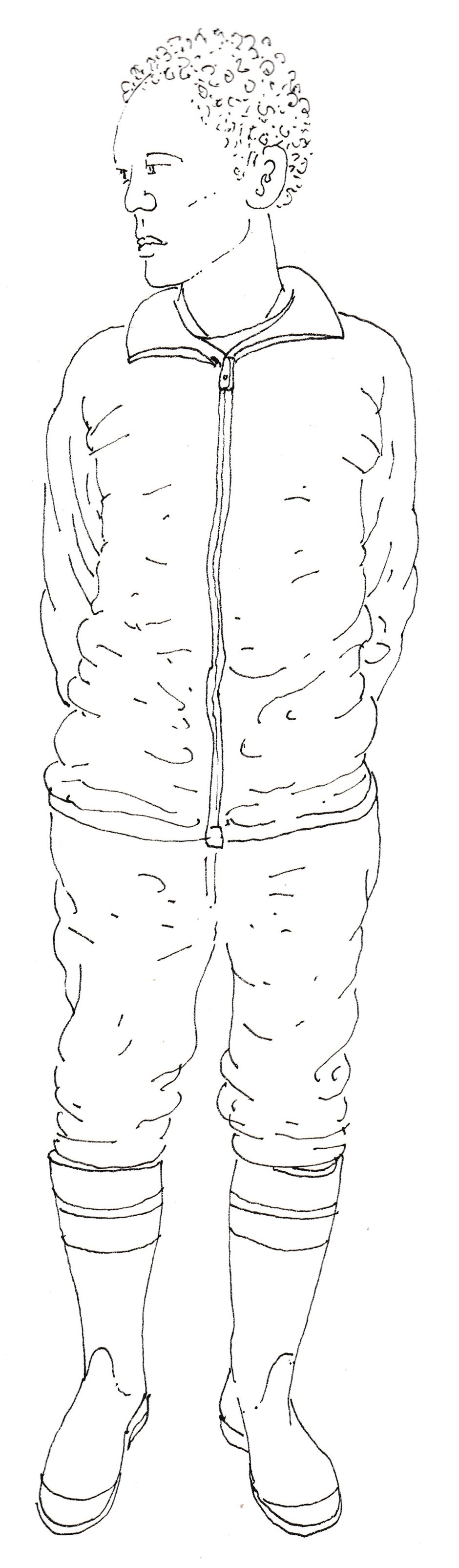 Scale human figure pen and ink - Lizzie Harper