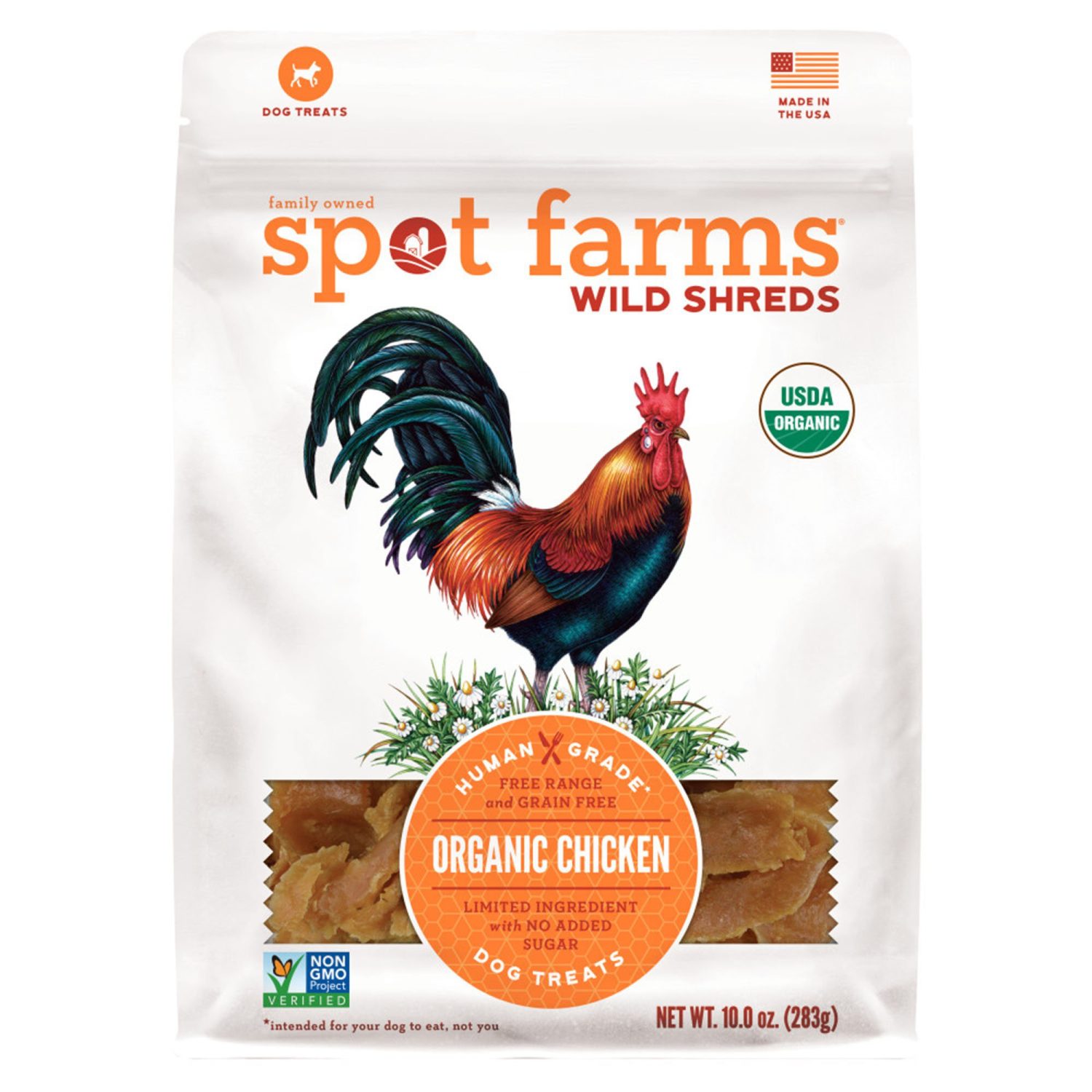 Spot farms wild shreds pet food cockerel illustration by Lizzie Harper ...